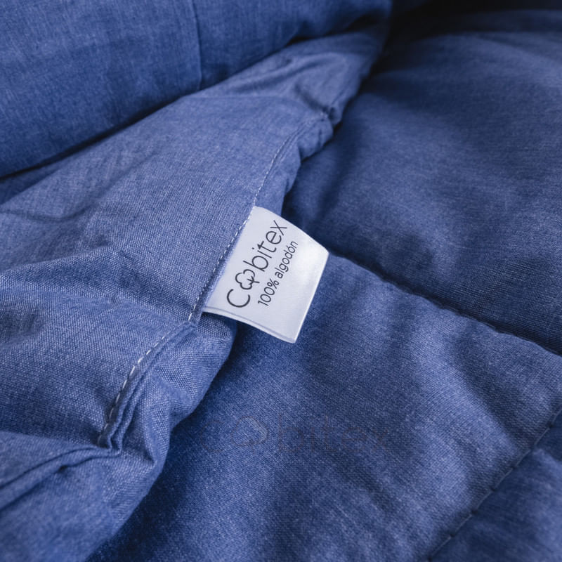 PLUMÓN HIPOALERGÉNICO 1.5 PLAZAS AZUL ACERO COBITEX 100% ALGODÓN