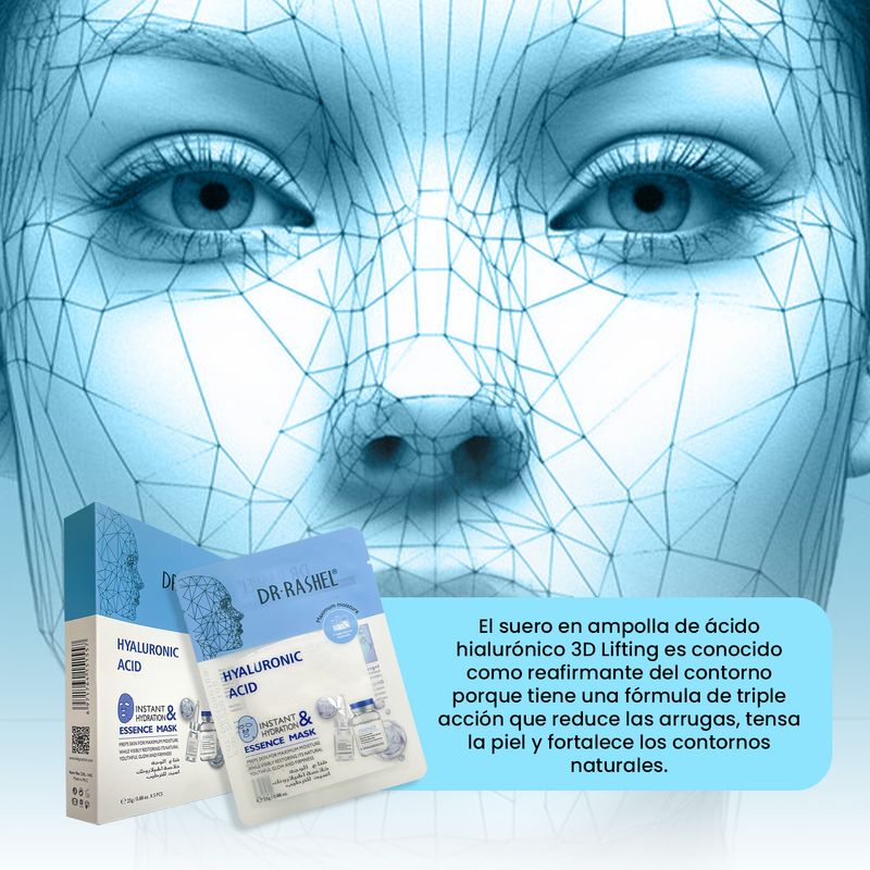 3 Mascarilla De Hidratación Con ácido Hialurónico 5 Piezas
