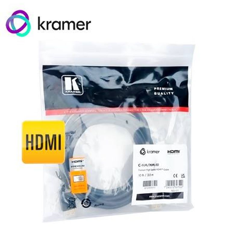 Cable Hdmi Kramer C-Hm/Hm-10 De Alta Velocidad 3m